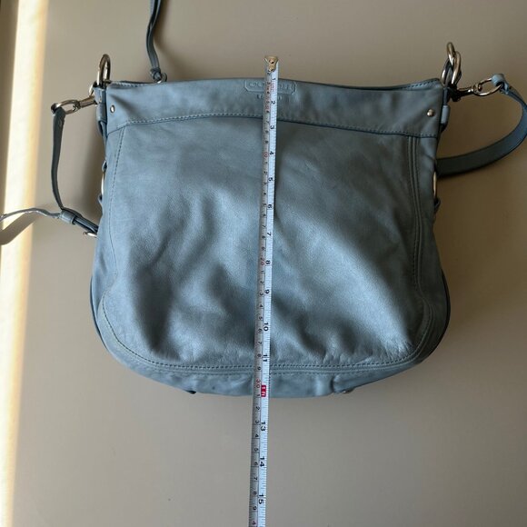 Coach | Bags | Coach Zoe Sky Blue Patent Leather Shoulder Handbag Purse ...